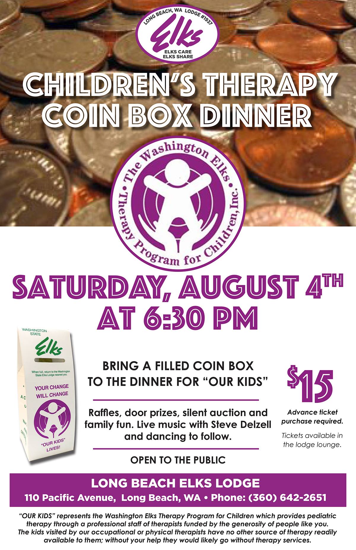 Coin Box Dinner Long Beach | Washington State Elks Association