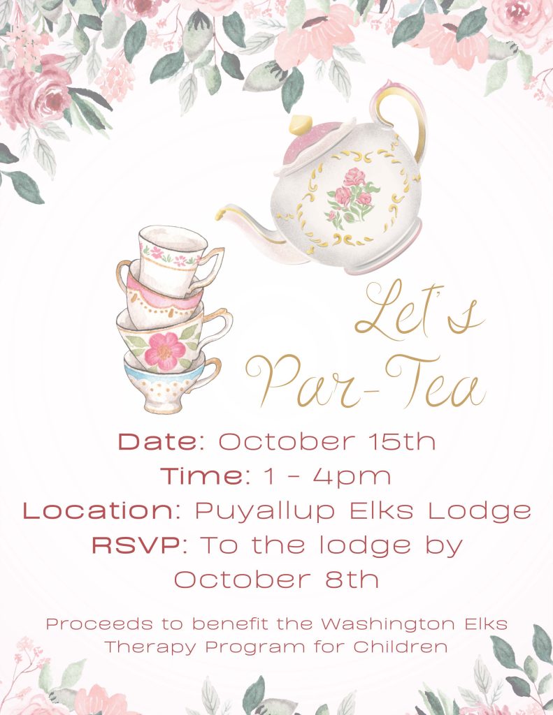 Afternoon Tea Fundraiser for Elks Childrens Therapy Program ...