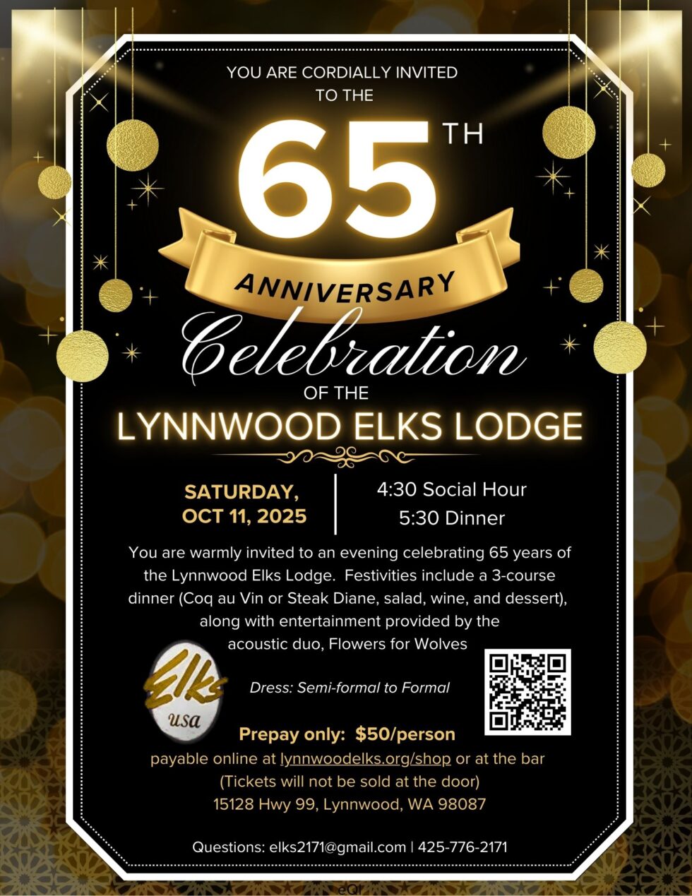 Lynnwood Lodge’s 65th Anniversary Celebration | Washington State Elks ...